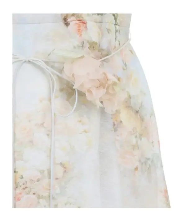 Zimmermann High Neck Floral Print Midi Dress
