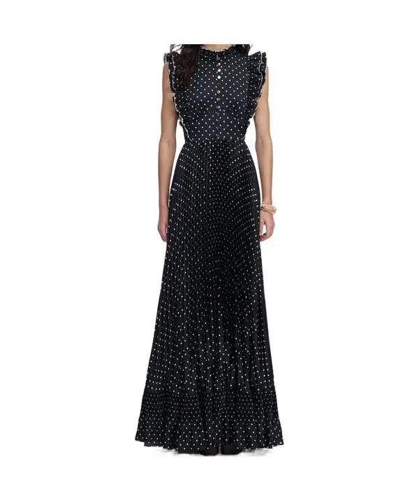 SELF-PORTRAIT Ruffled Polka Dot Maxi Dress