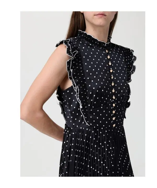 SELF-PORTRAIT Ruffled Polka Dot Maxi Dress