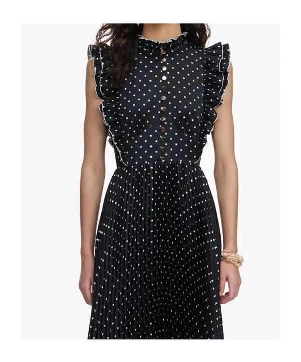 SELF-PORTRAIT Ruffled Polka Dot Maxi Dress