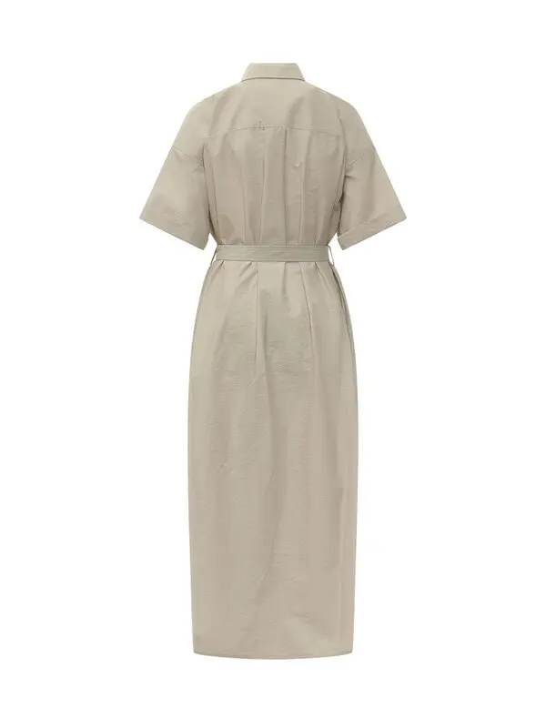 Brunello Cucinelli Embroidered Shirt Dress - Nude