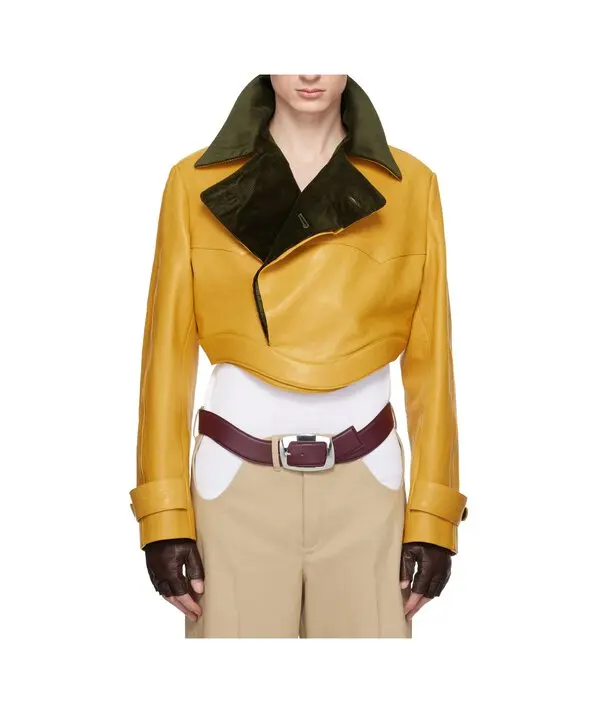 JEAN PAUL GAULTIER Grained Lambskin Cropped Jacket