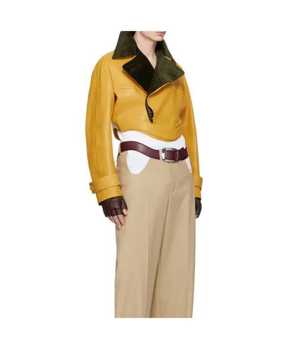 JEAN PAUL GAULTIER Grained Lambskin Cropped Jacket