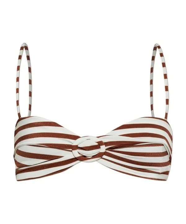 Cult Gaia Striped Bikini Top - Brown