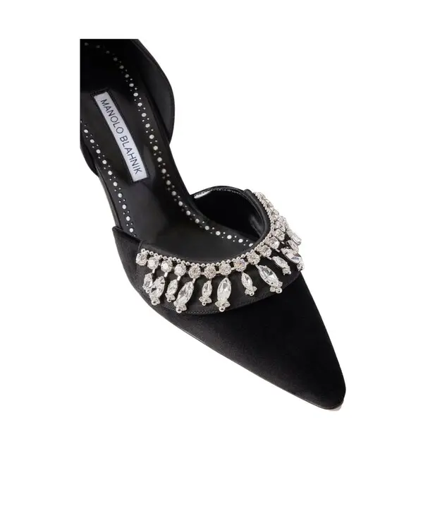 Manolo Blahnik Embellished Crepe De Chine Pumps