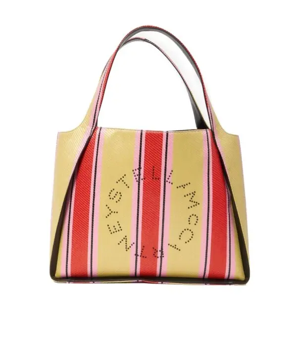 Stella McCartney Striped Logo Embellished Tote Bag - Multicolor