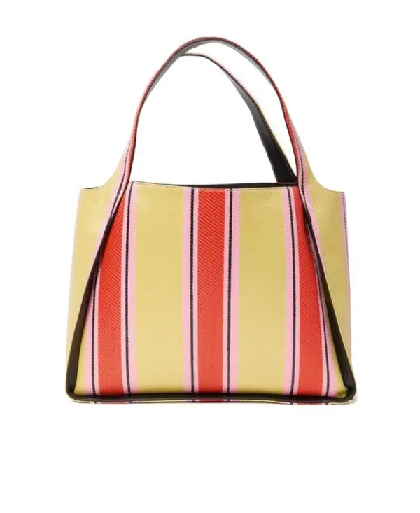 Stella McCartney Striped Logo Embellished Tote Bag - Multicolor