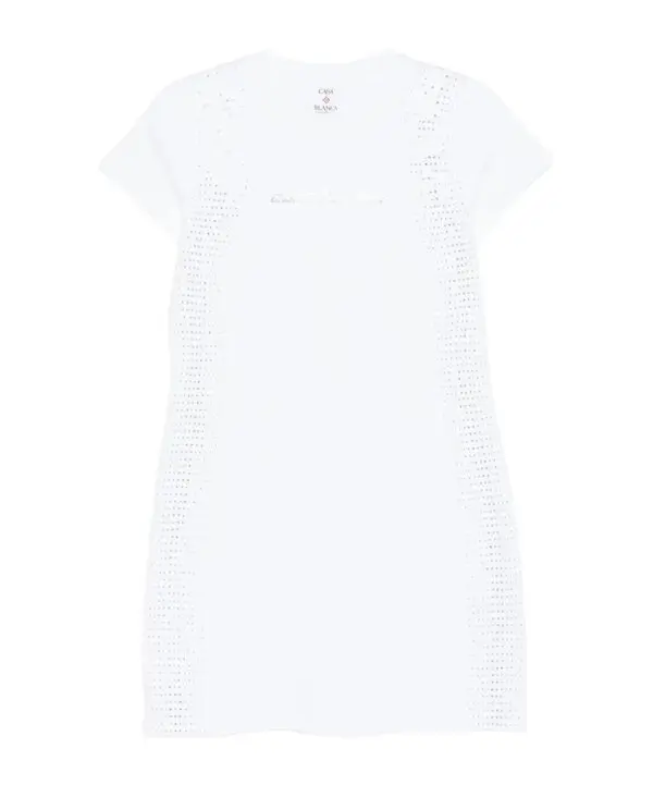 Casablanca Short-sleeved Crewneck Dress With Crystal Embellishment