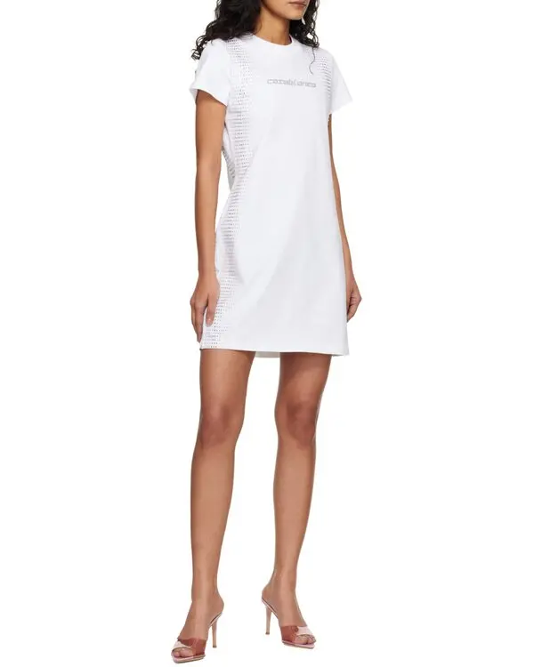 Casablanca Short-sleeved Crewneck Dress With Crystal Embellishment