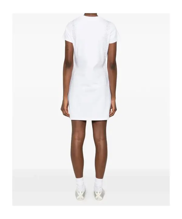 Casablanca Short-sleeved Crewneck Dress With Crystal Embellishment