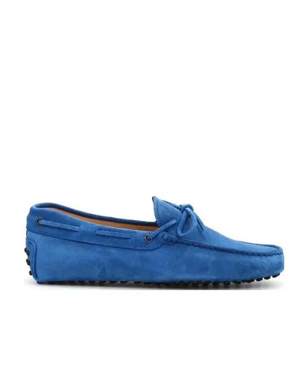 TOD'S Suede Loafers With Bow Detailing - Blue