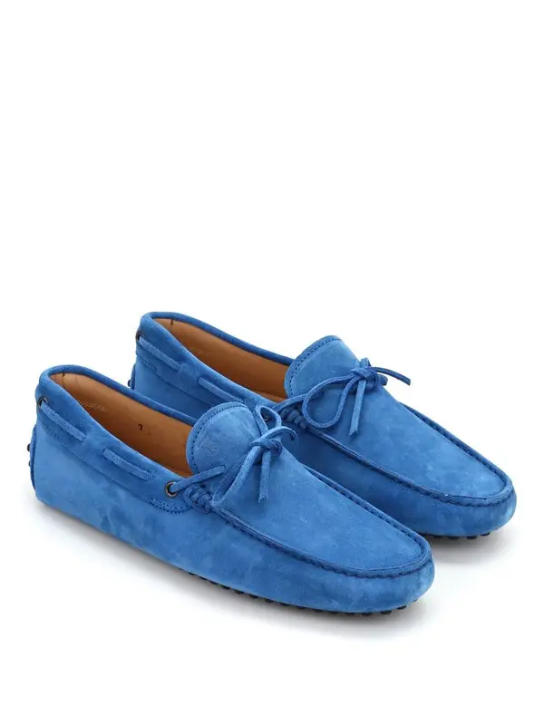 TOD'S Suede Loafers With Bow Detailing - Blue