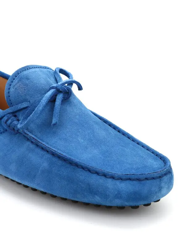 TOD'S Suede Loafers With Bow Detailing - Blue