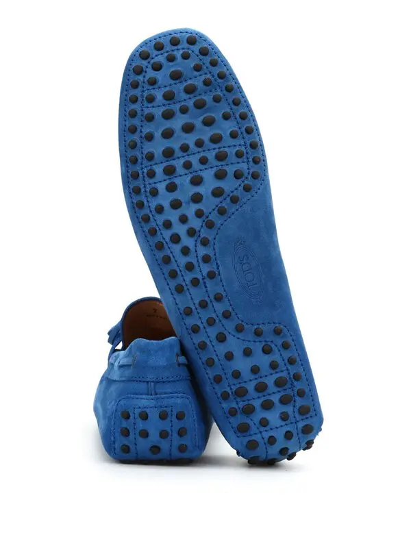 TOD'S Suede Loafers With Bow Detailing - Blue