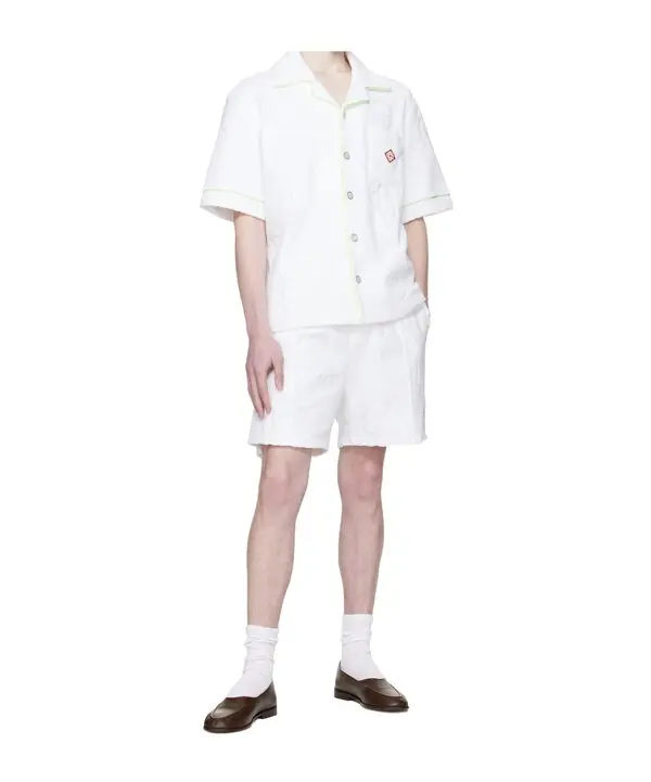 Casablanca Towelling Monogram Bermuda Shorts - White
