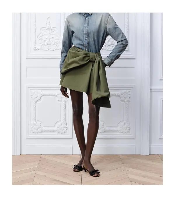 Dior Draped Miniskirt With Bow Detail