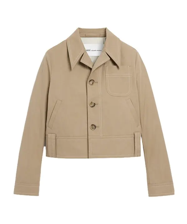 AMI Paris Long Sleeved Buttoned Jacket - Taupe
