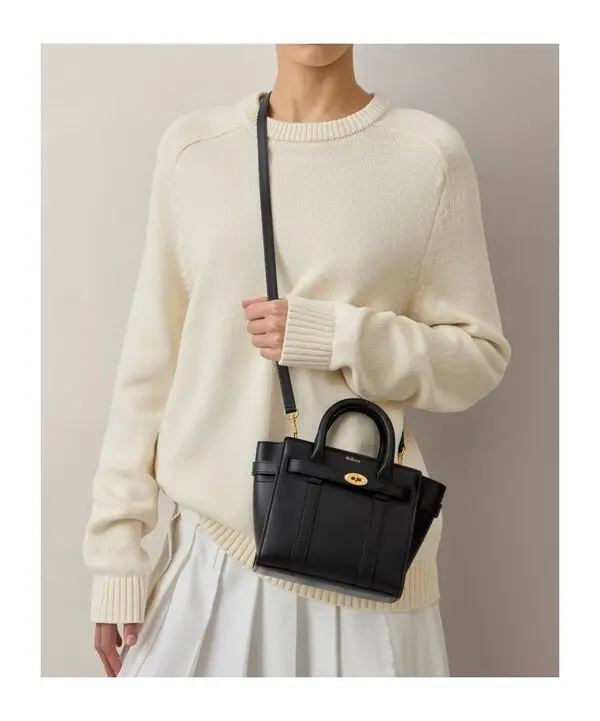 Mulberry Bayswater Logo Stamped Mini Crossbody Bag - Black