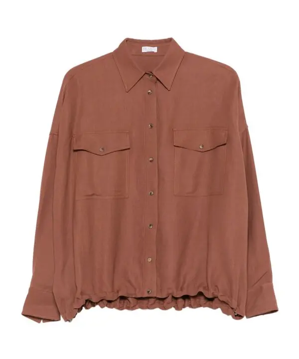 Brunello Cucinelli Gathered Pocket Shirt