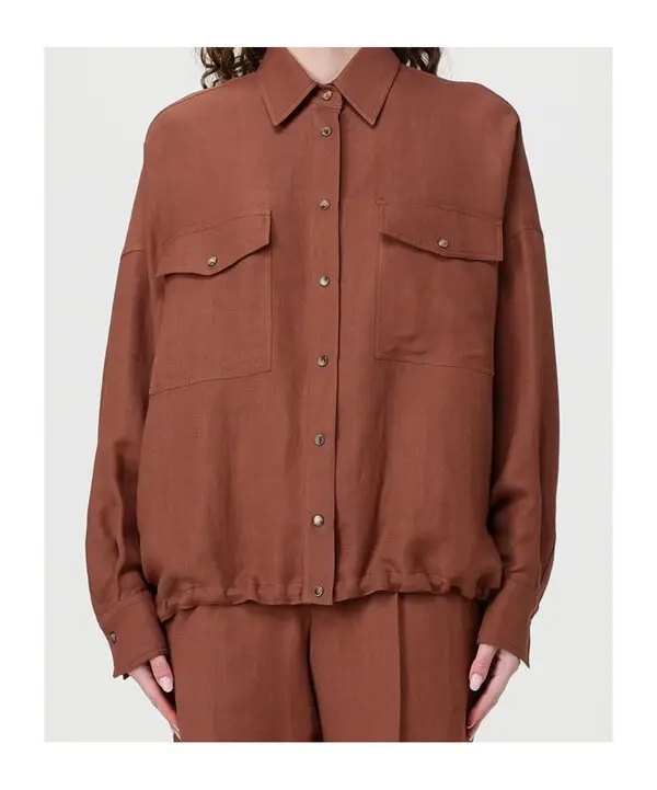 Brunello Cucinelli Gathered Pocket Shirt
