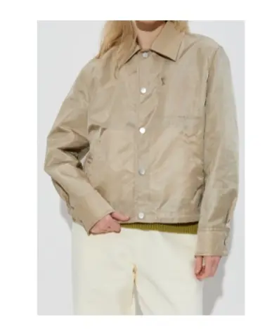 AMI Paris De Coeur Stud Buttoned Jacket - Beige