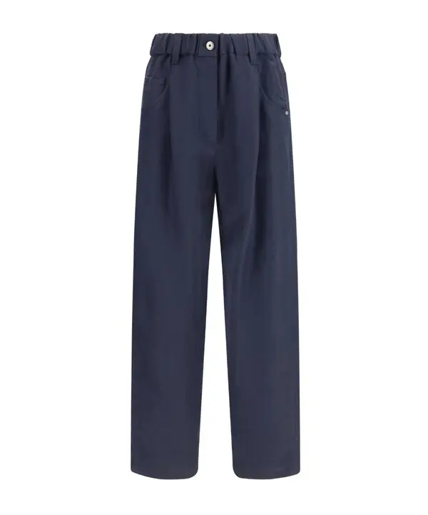 Brunello Cucinelli Elasticated Waist Straight Leg Trousers - Black