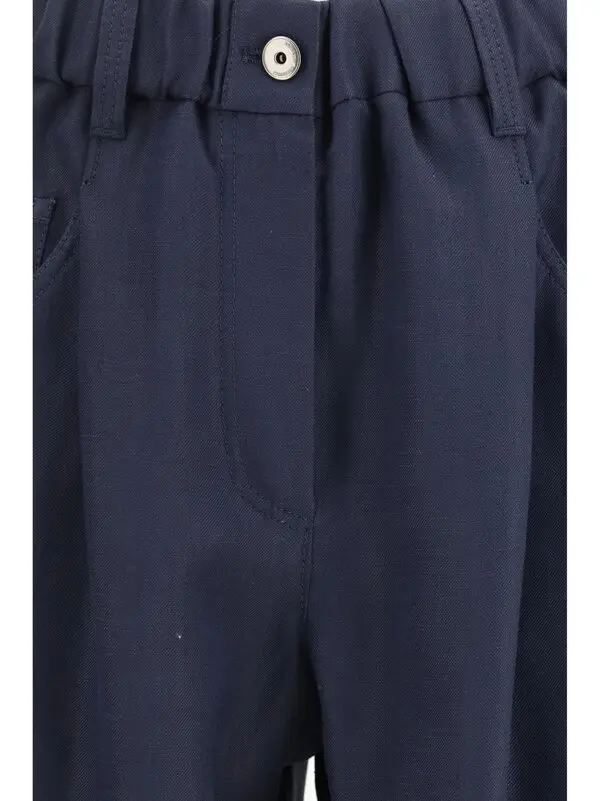 Brunello Cucinelli Elasticated Waist Straight Leg Trousers - Black