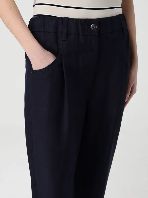 Brunello Cucinelli Elasticated Waist Straight Leg Trousers - Black