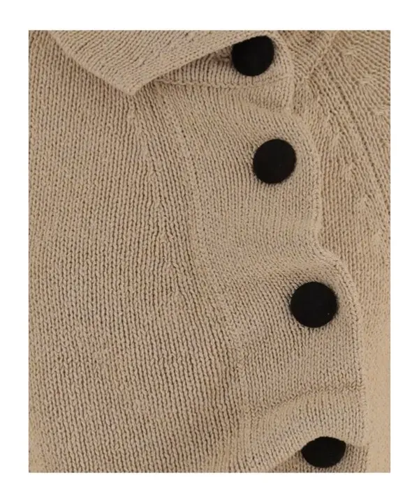 Khaite Lorrai Asymmetrical Draped Cardigan - Beige