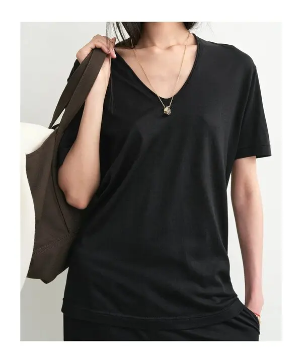 TOTEME Short Sleeve Scoop Neck T-shirt