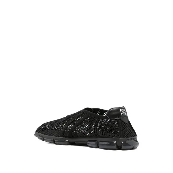 Miu Miu Mesh Slip-on Sneakers - Black