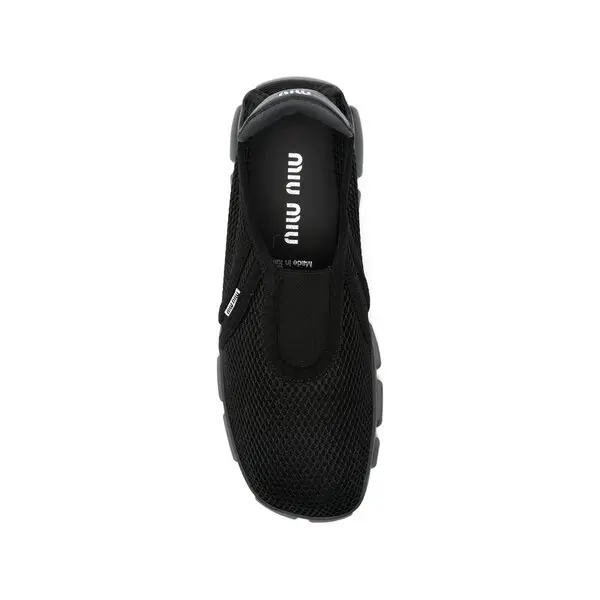 Miu Miu Mesh Slip-on Sneakers - Black