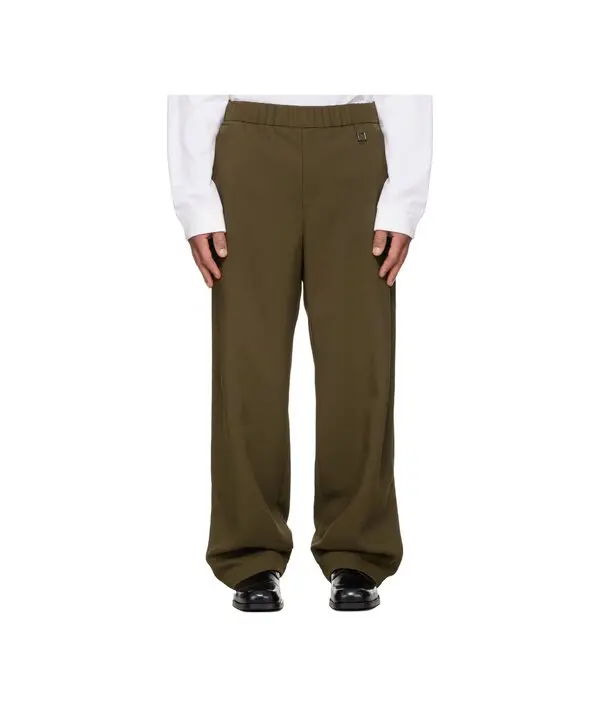 WOOYOUNGMI Stretch Twill Casual Pants - Green