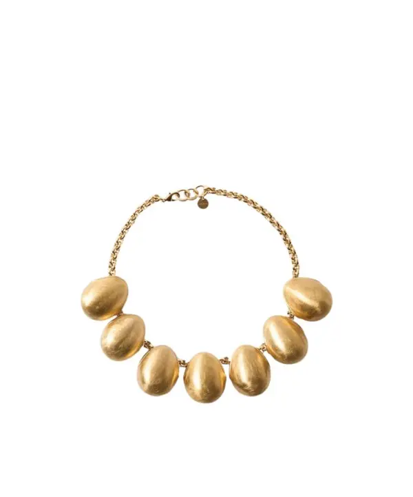 Jacquemus Oval Pendant Necklace - Golden