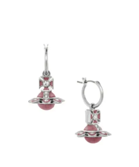 VIVIENNE WESTWOOD Capucine Orb Earrings - Platinum-white-crystal-light-rose