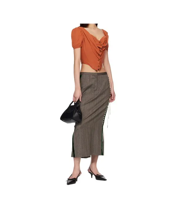 VIVIENNE WESTWOOD Draped Knitwear Top With Corset Lining