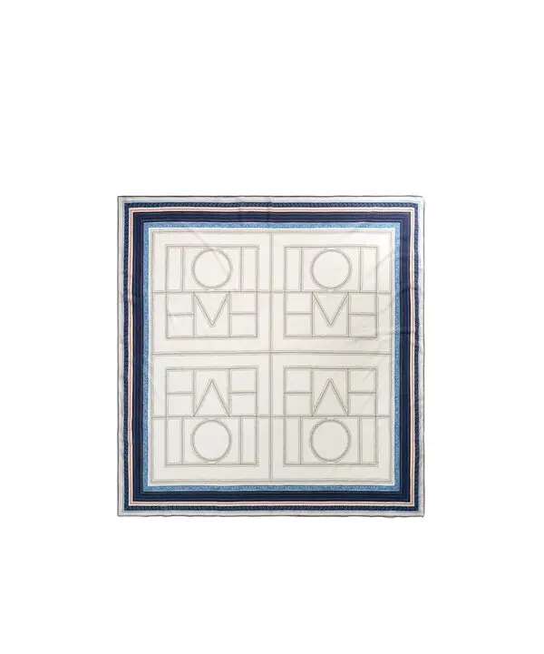 TOTEME Monogram-print Cotton Tulle Sarong - Ecru/navy