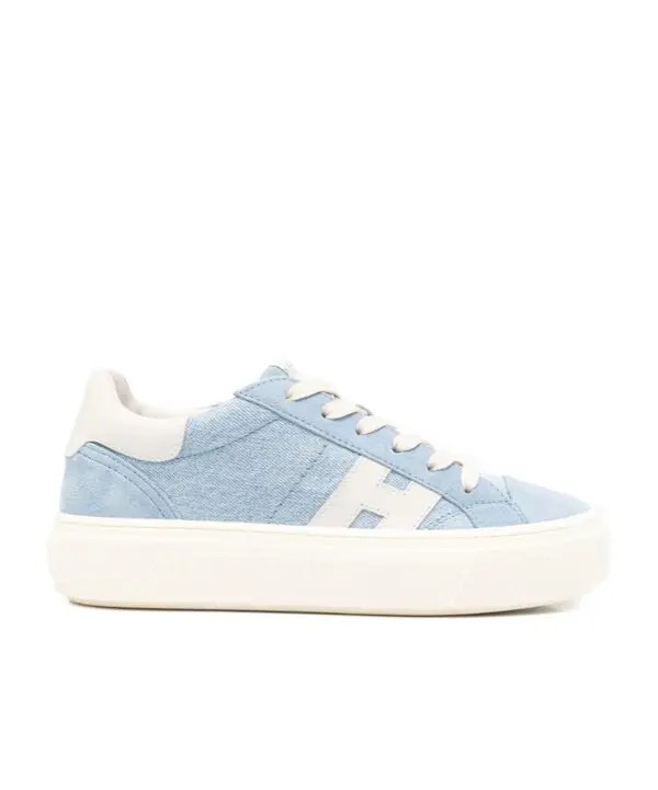 Hogan H705 Lace-up Round Toe Sneakers - Light Blue