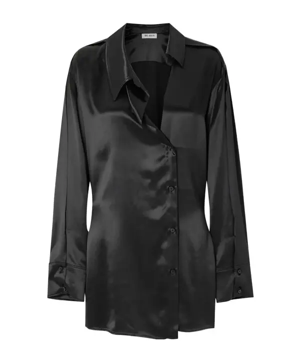 Attico Asymmetric Satin Mini Dress