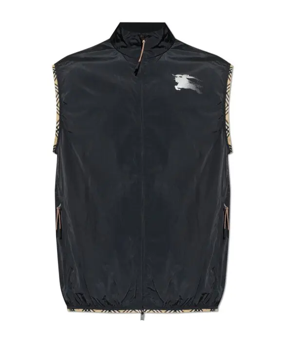 Burberry Checked-trim Vest - Black