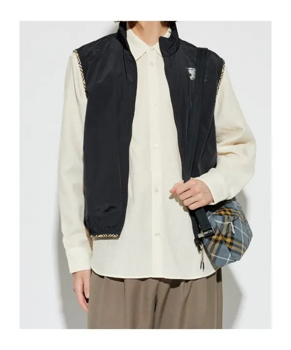 Burberry Checked-trim Vest - Black