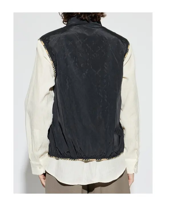 Burberry Checked-trim Vest - Black
