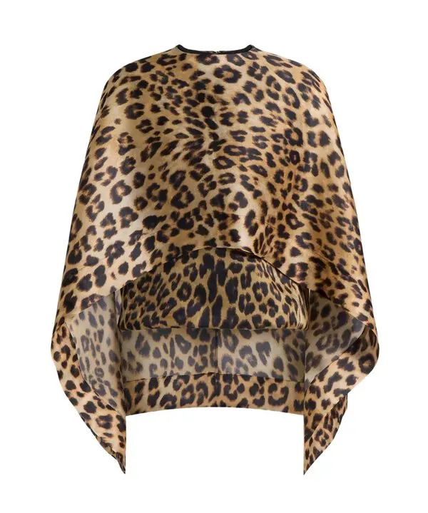 Alberta Ferretti Cape-effect Printed Top - Green