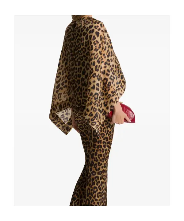 Alberta Ferretti Cape-effect Printed Top - Green