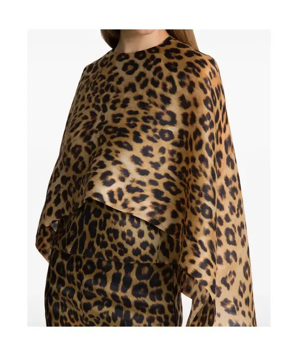 Alberta Ferretti Cape-effect Printed Top - Green