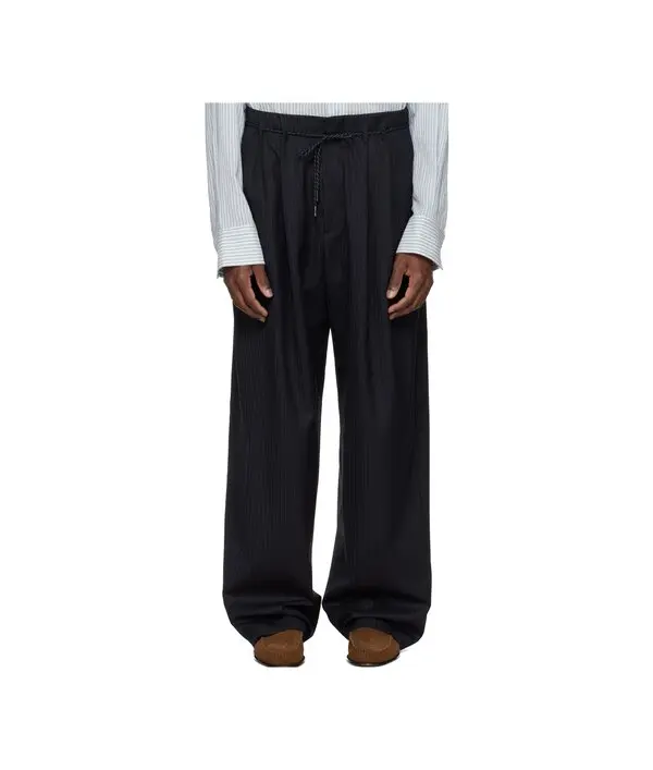 WOOYOUNGMI Striped Wide-leg Trousers