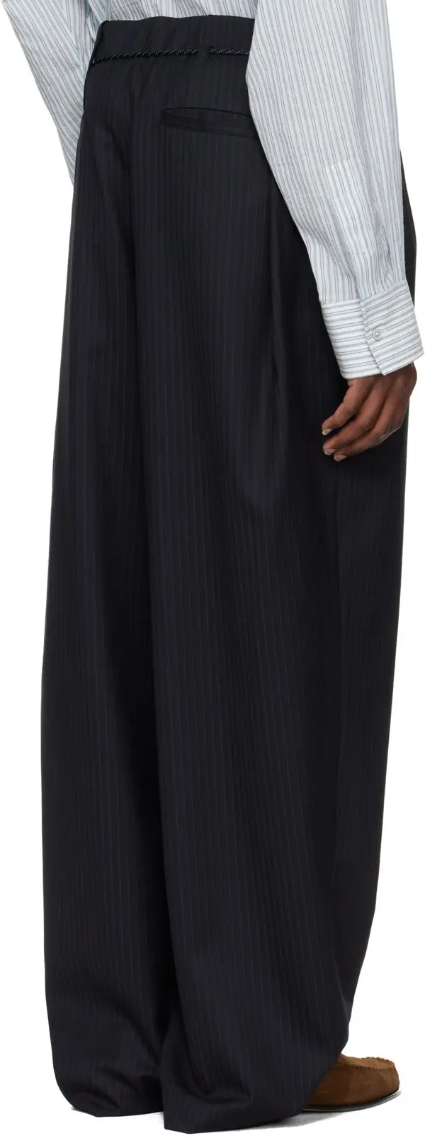 WOOYOUNGMI Striped Wide-leg Trousers
