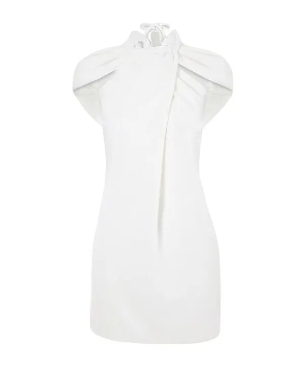 LANVIN Asymmetrical Drape Knitted Top - White