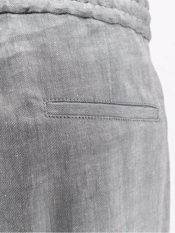 Brunello Cucinelli Drawstring Tailored Pleated Pants - Gray