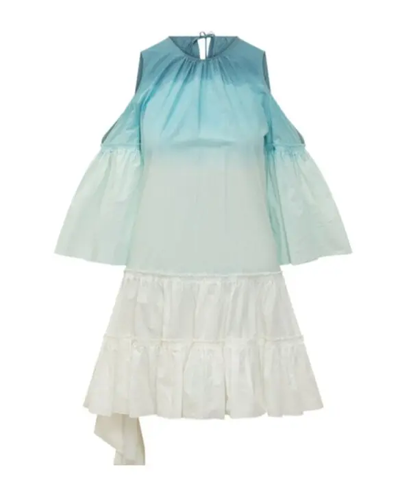 J.W.ANDERSON Dip Dye Ruffle Dress - Green